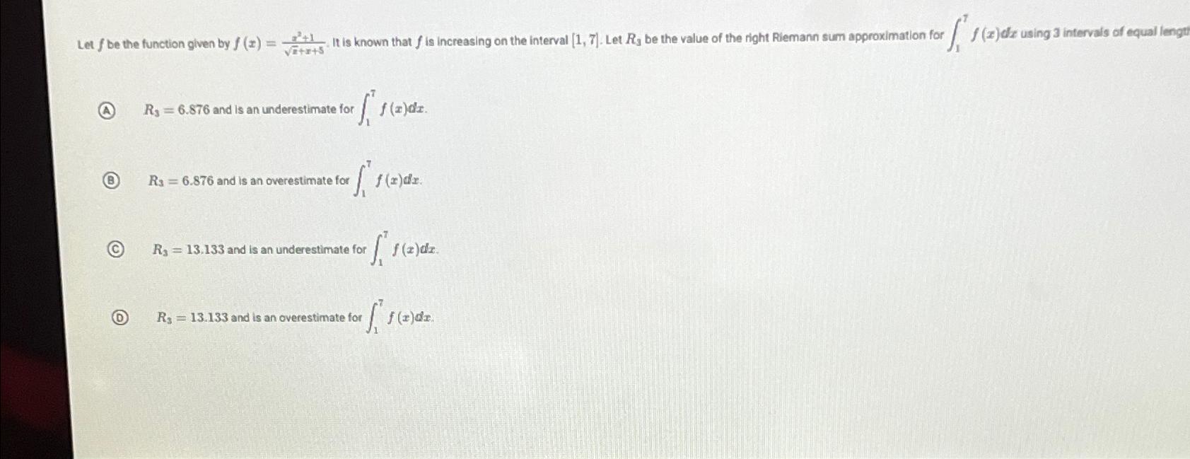 Solved Let f ﻿be the function given by f(x)=x2+1x2+x+5. ﻿It | Chegg.com