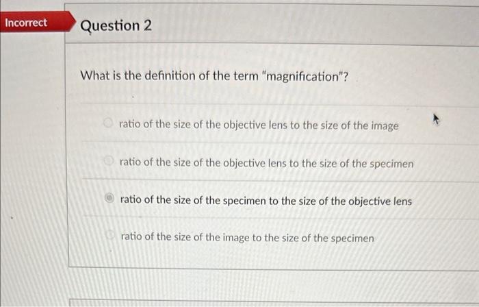 Solved What is the definition of the term "magnification"? | Chegg.com