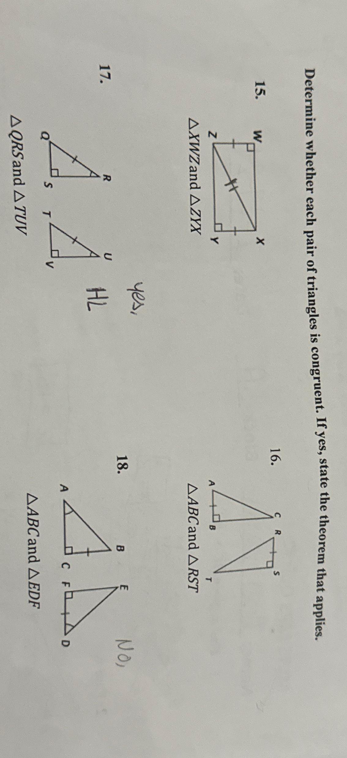 Solved Determine Whether Each Pair Of Triangles Is