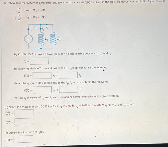 Solved A Show That The System Of Differential Equations