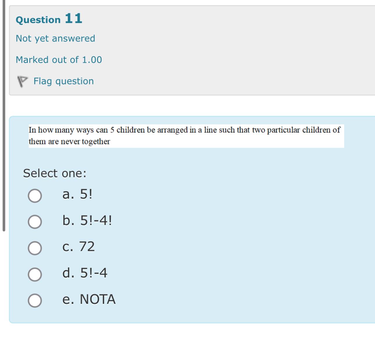 Solved Question 11Not yet answeredMarked out of 1.00Flag | Chegg.com