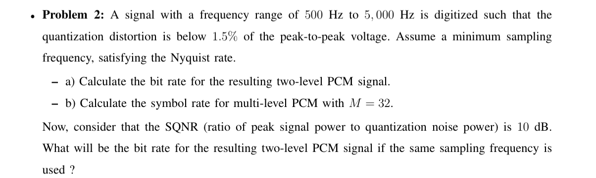 Solved Problem 2 A Signal With A Frequency Range Of 500hz