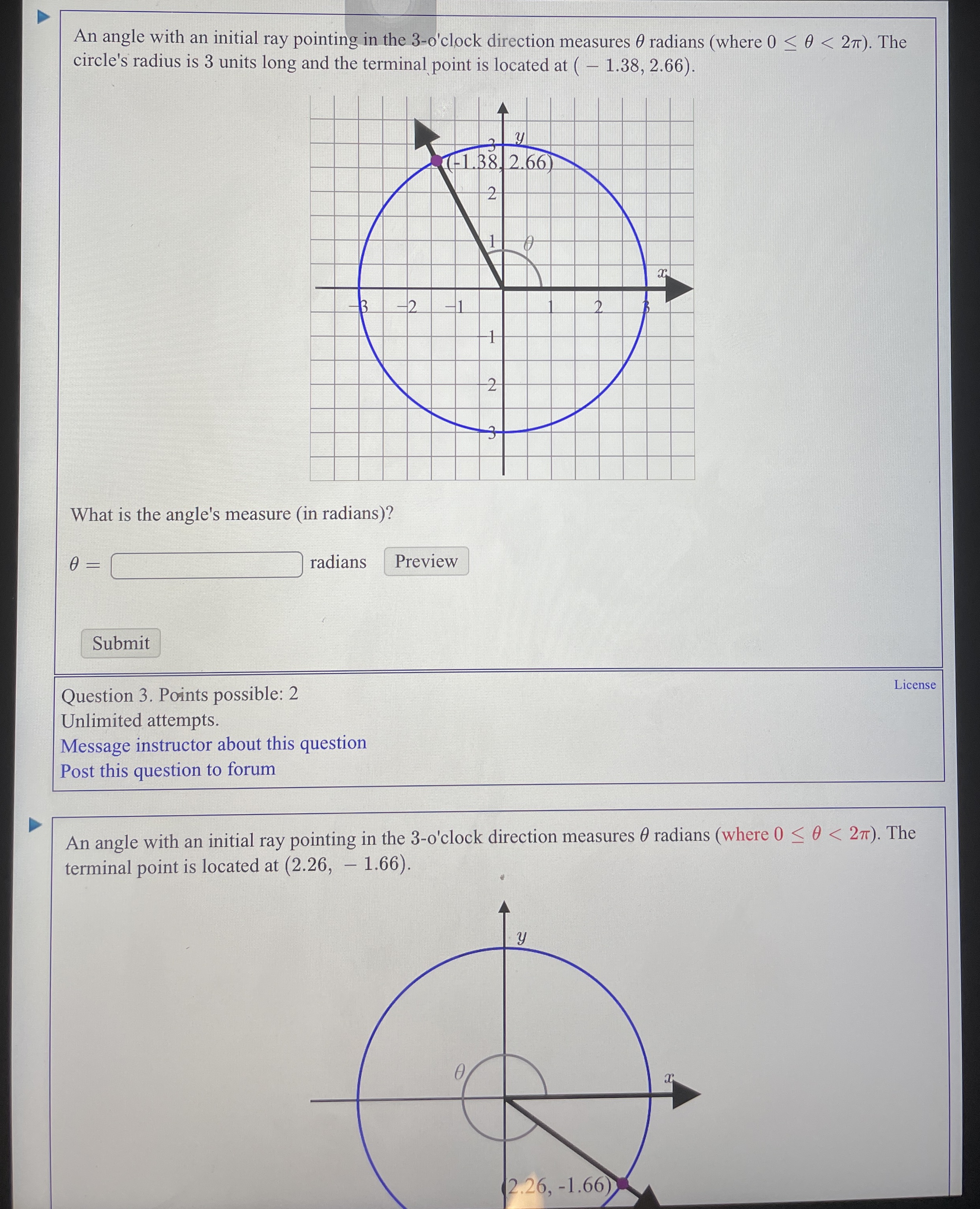 Solved An angle with an initial ray pointing in the | Chegg.com