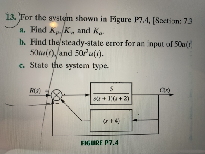 Solved 13 For The System Shown In Figure P7 4 [section