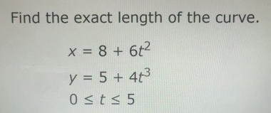 Solved Find the exact length of the | Chegg.com