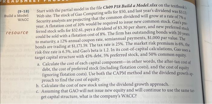 Solved 8) Start with the partial model in the file Ch09 P18 | Chegg.com