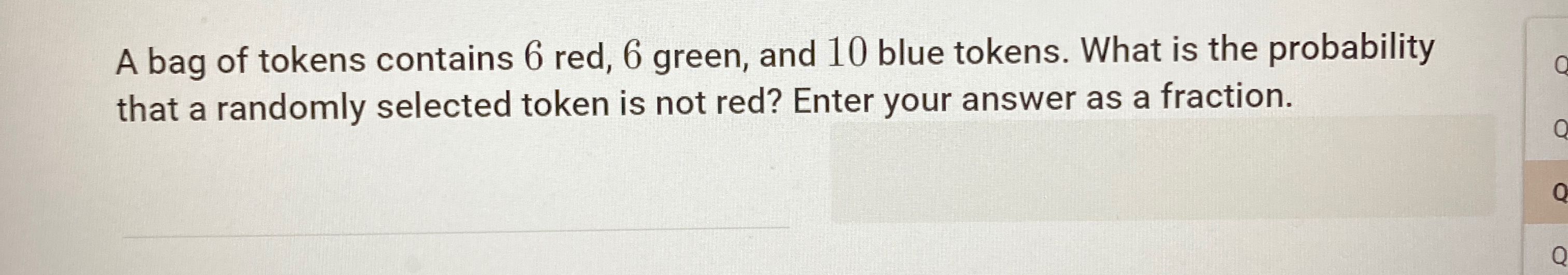 Solved A bag of tokens contains 6 ﻿red, 6 ﻿green, and 10 | Chegg.com