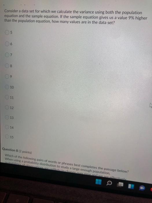 Solved Consider a data set for which we calculate the | Chegg.com