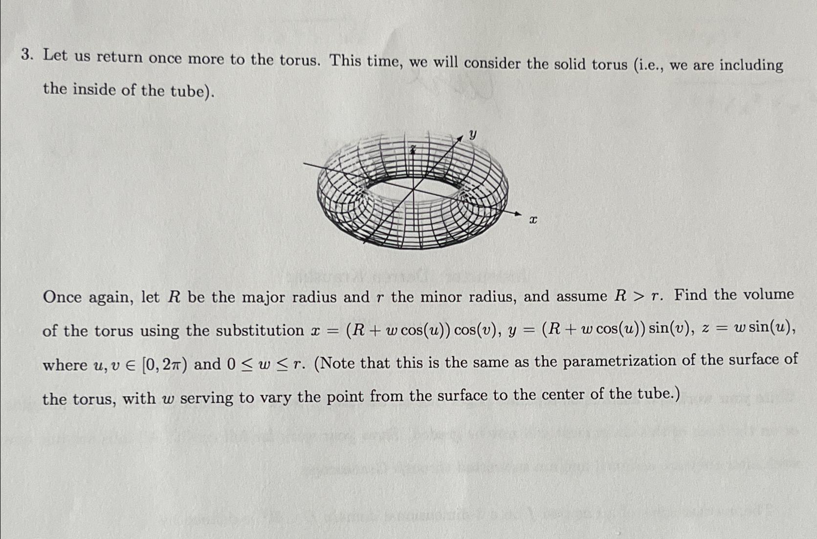 Solved Let us return once more to the torus. This time, we | Chegg.com