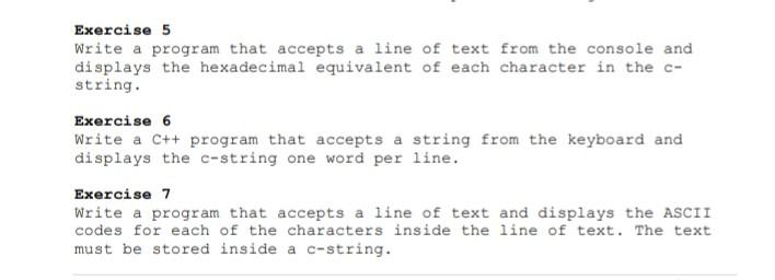 Solved Exercise 5 Write a program that accepts a line of | Chegg.com
