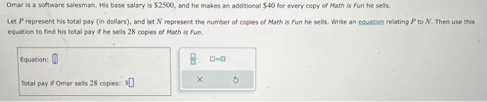 Solved Omar is a software salesman. His base salary is | Chegg.com