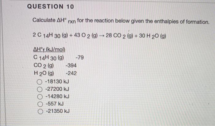 Solved Calculate ΔH∘rxn for the reaction below given the | Chegg.com