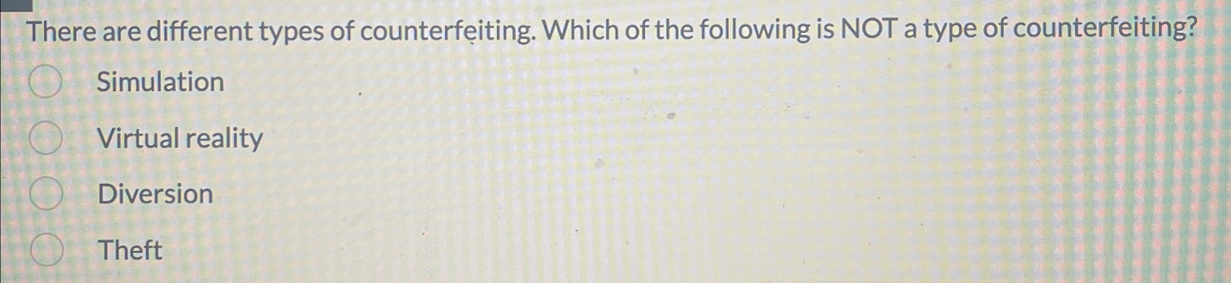 Solved There are different types of counterfeiting. Which of | Chegg.com