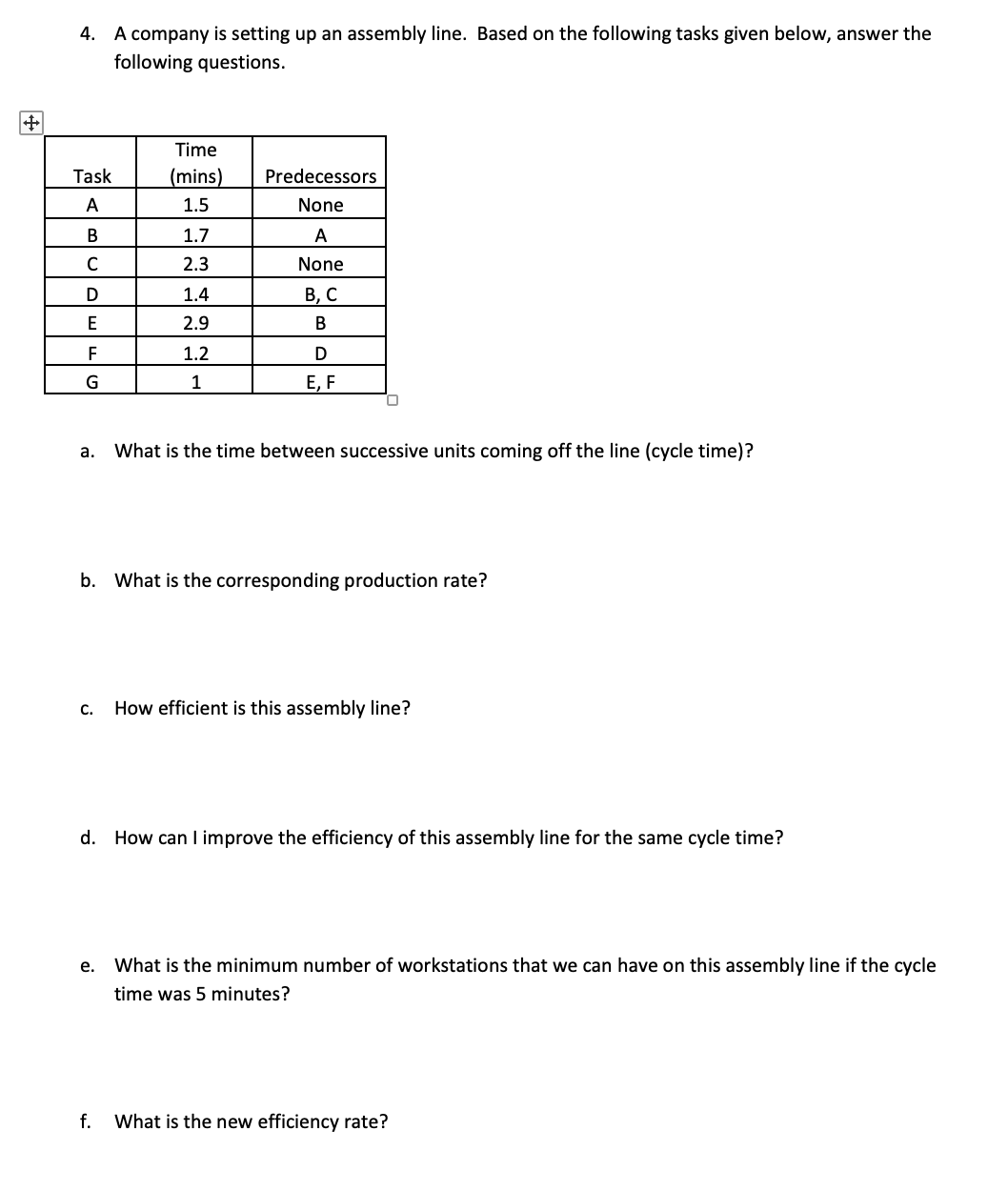 Solved A company is setting up an assembly line. Based on | Chegg.com