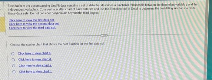 Each table in the accompanying LineFit data contains | Chegg.com