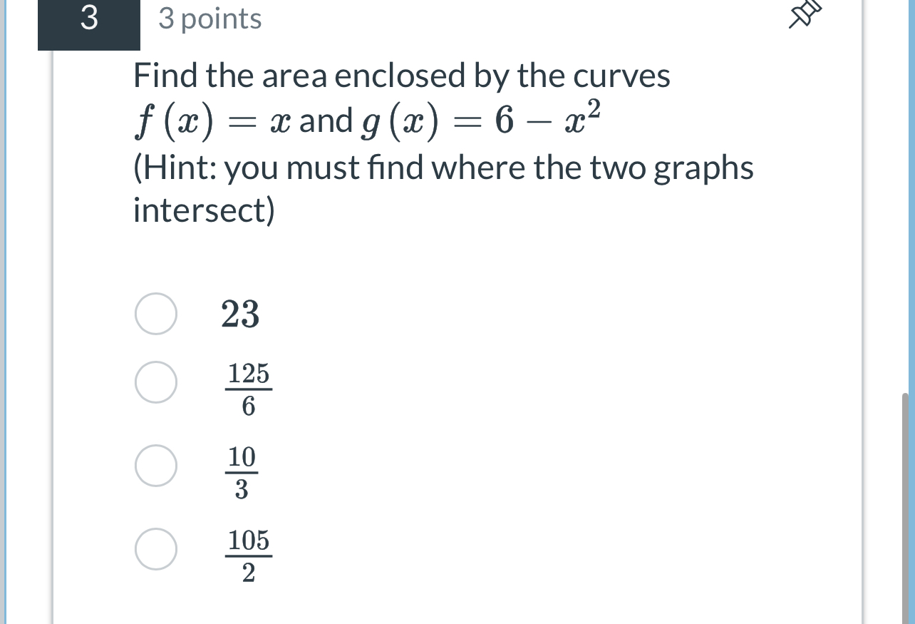 Solved 33 ﻿pointsFind the area enclosed by the curves f(x)=x | Chegg.com