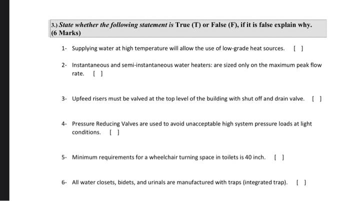 Solved 3.) State whether the following statement is True (T) | Chegg.com