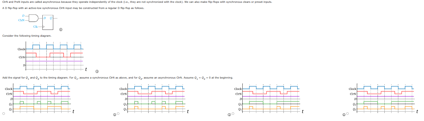 Solved ClrN and PreN inputs are called asynchronous because | Chegg.com
