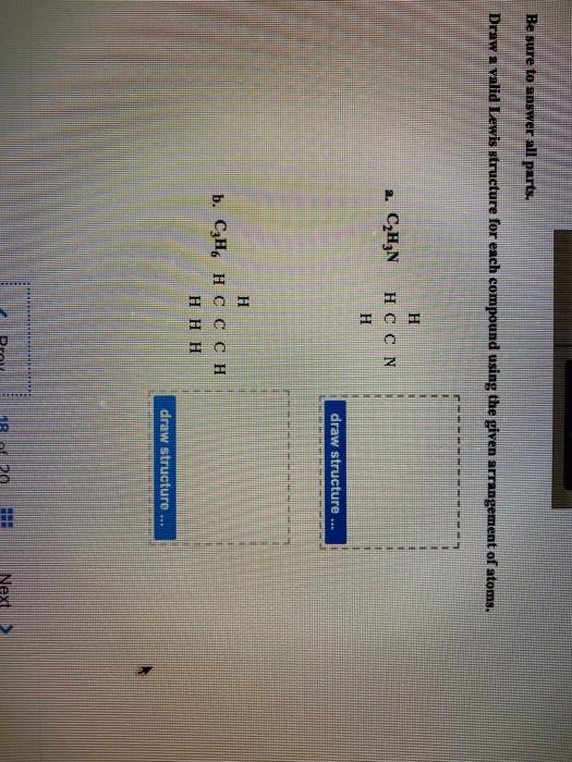 Solved Be sure to answer all parts. Draw a valid Lewis | Chegg.com