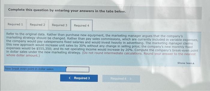 Solved Problem 6-29 (Algo) Changes in Cost Structure; | Chegg.com