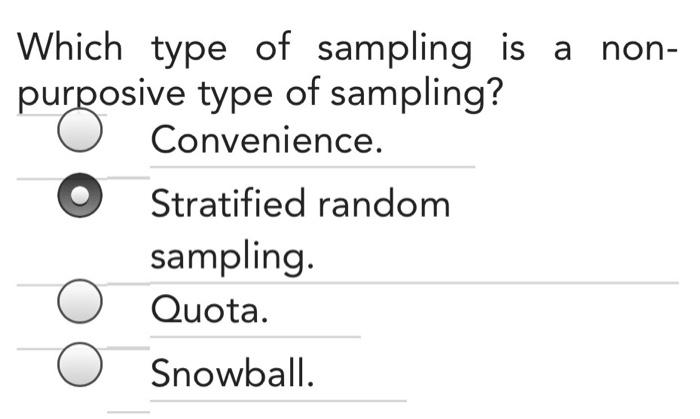 Solved non- Which type of sampling is a purposive type of | Chegg.com