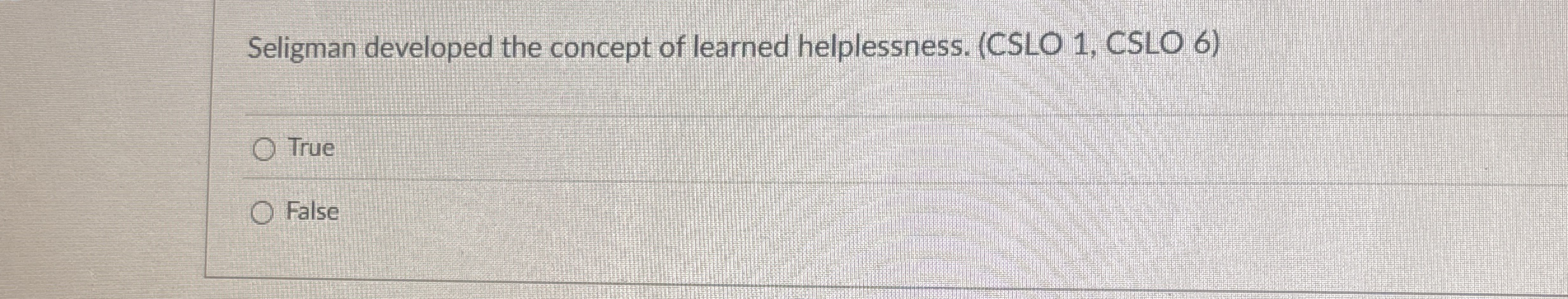 Seligman developed the concept of learned | Chegg.com