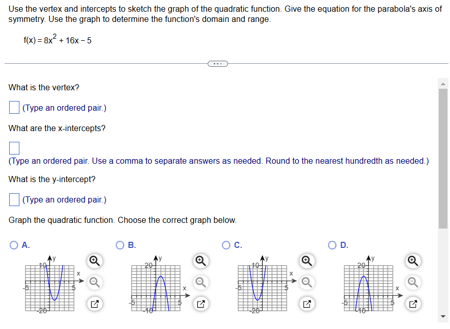 Solved What is the y-intercept?(Type an ordered pair.)Graph | Chegg.com