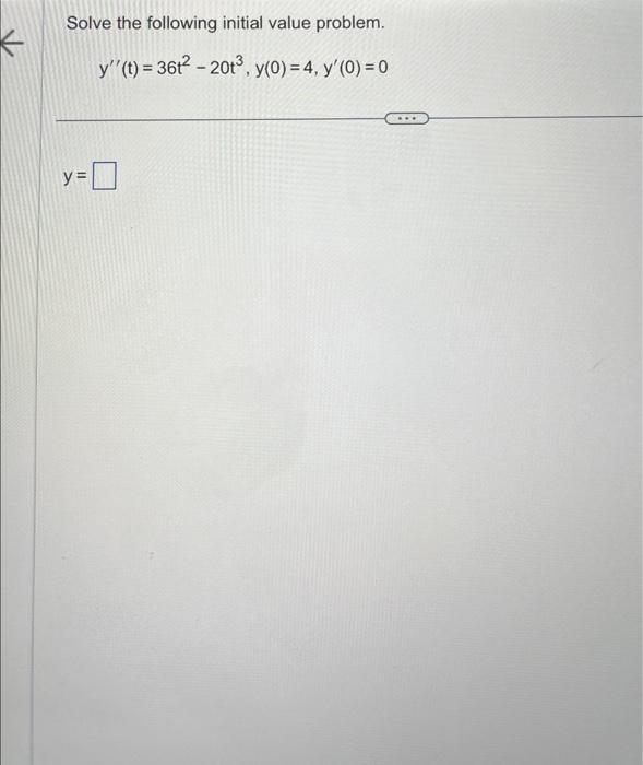 Solved Solve the following initial value problem. | Chegg.com