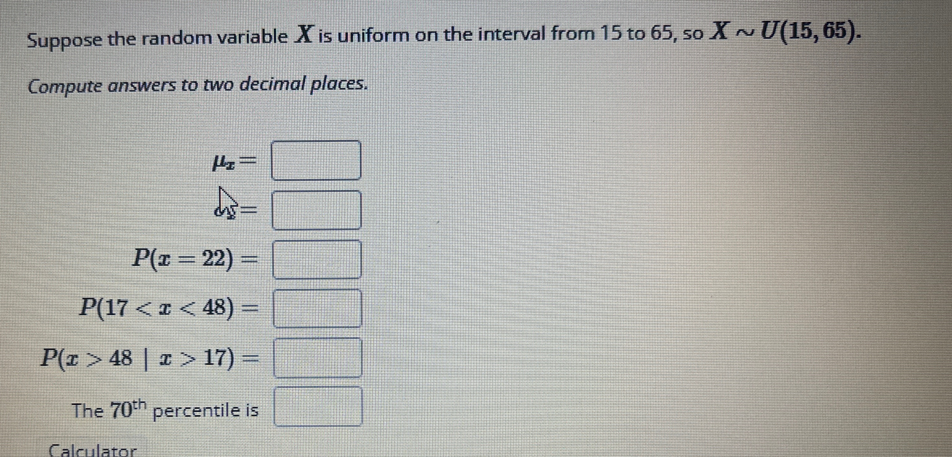 Solved Suppose the random variable x ﻿is uniform on the | Chegg.com