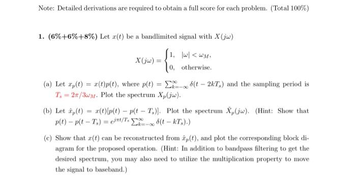 Note: Detailed derivations are required to obtain a | Chegg.com