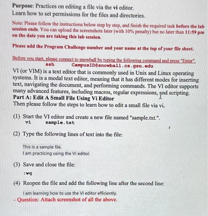 Solved Kindly attach the screen shots of vi editor and | Chegg.com