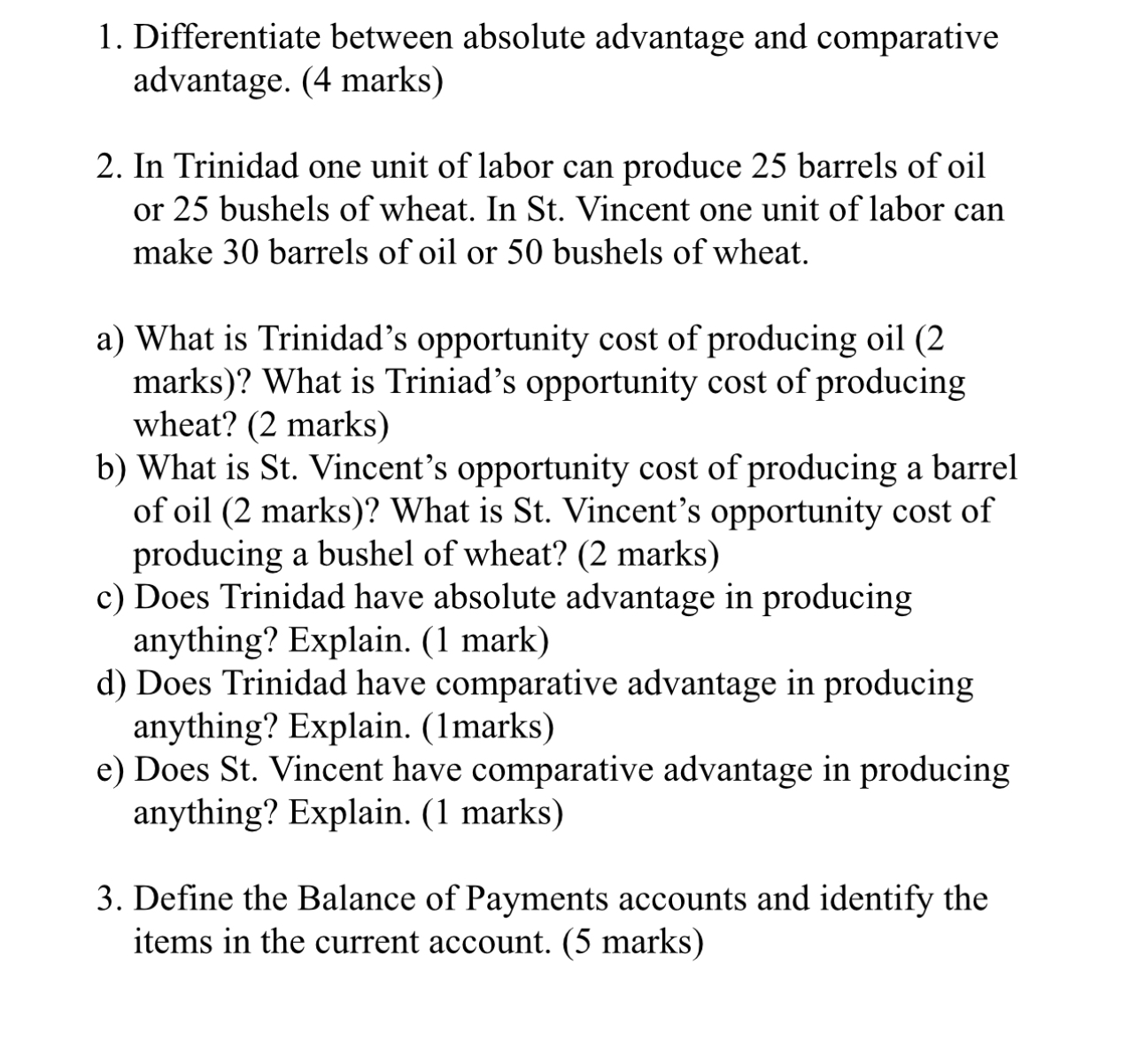 Solved Differentiate between absolute advantage and | Chegg.com