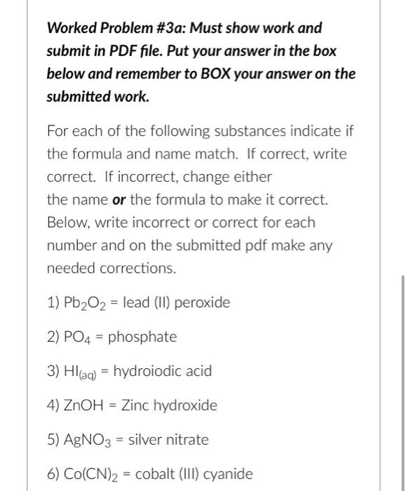 Solved Worked Problem \#3a: Must show work and submit in PDF | Chegg.com
