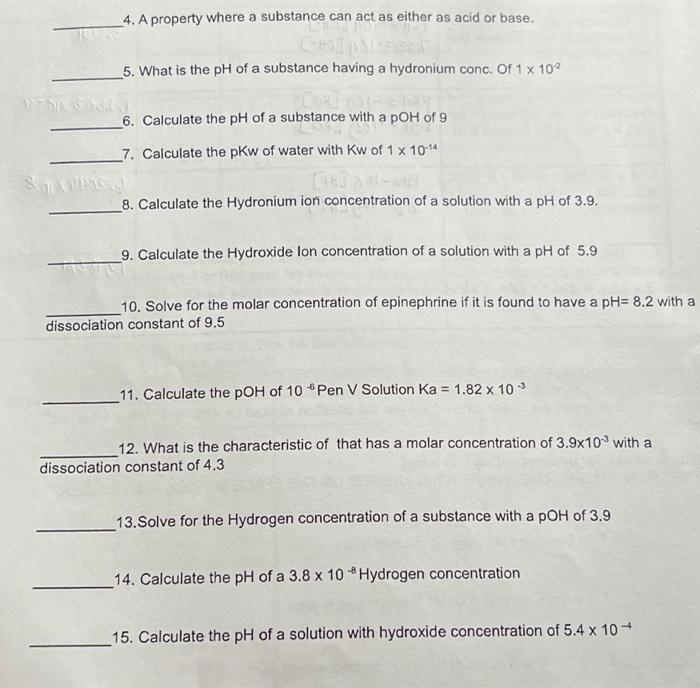 Solved 1. In Sorensen pH scale, a value of 9 is. 2. A | Chegg.com