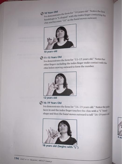 SIGNING NATURALLY Homework 4:7 TELLING AGES When | Chegg.com