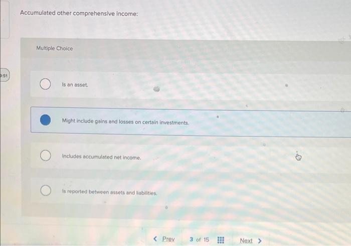 Solved Accumulated other comprehensive income: Multiple | Chegg.com