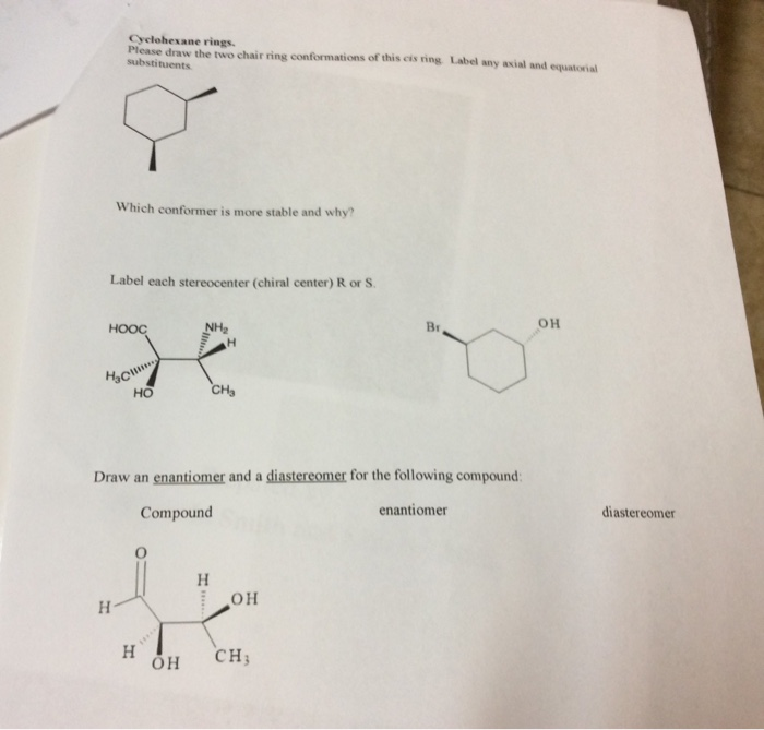 Solved Cyclohexane rings. Please draw the two chair ring | Chegg.com
