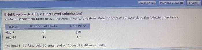 Solved CALCULATOIL PRINTER VERSION 4 (BACK Brief Exercise | Chegg.com