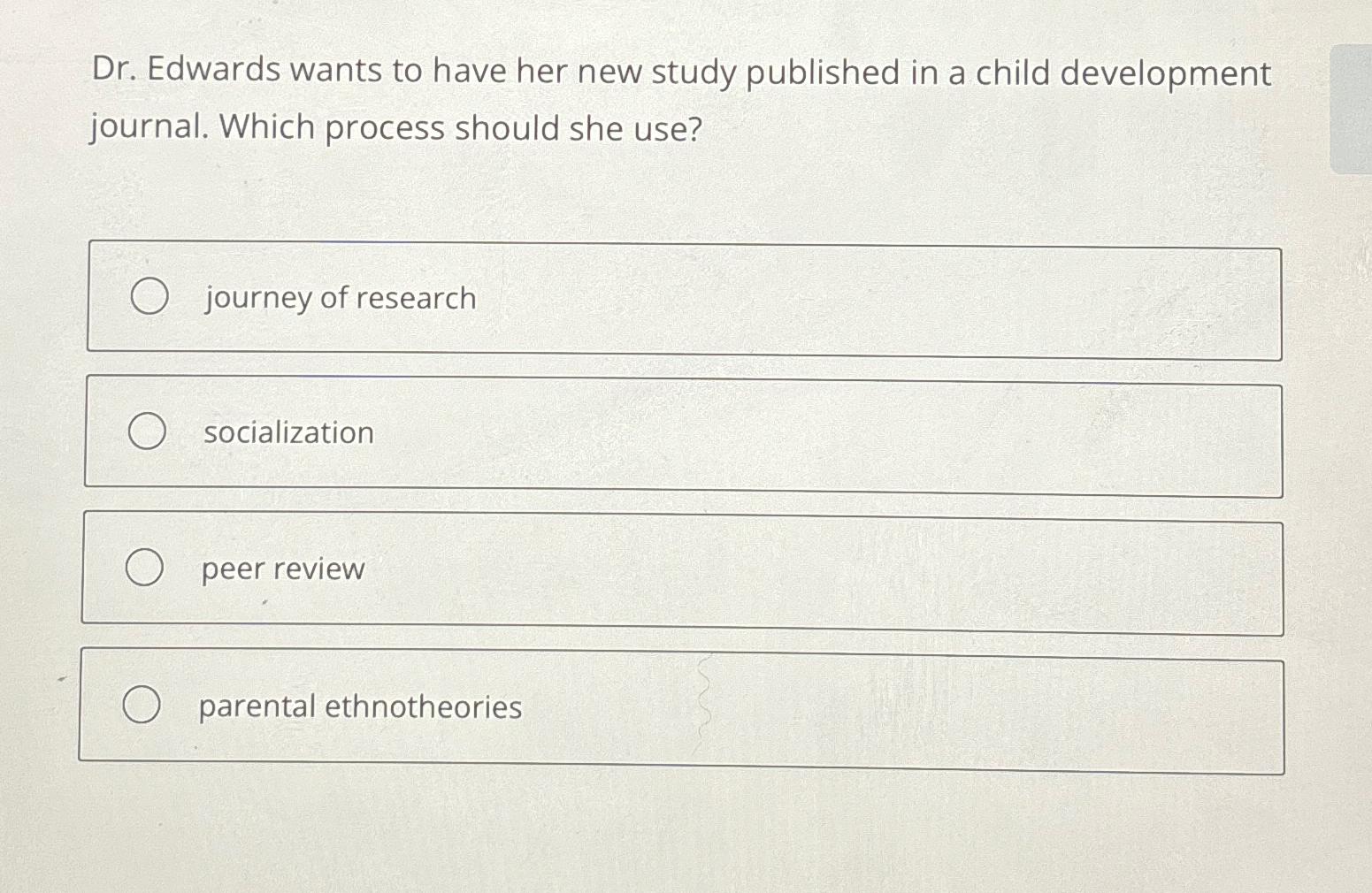 Solved Dr. ﻿Edwards wants to have her new study published in | Chegg.com