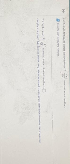 Solved K -1 Use the given formulas to express the number | Chegg.com