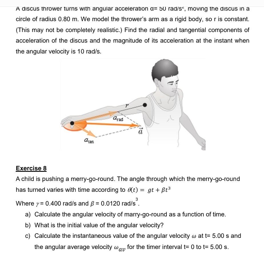 Solved A discus thrower turns with angular acceleration | Chegg.com