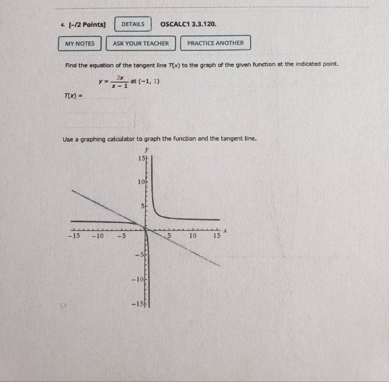 Solved 6. [-12 Points) DETAILS OSCALC1 3.3.120. MY NOTES ASK | Chegg.com