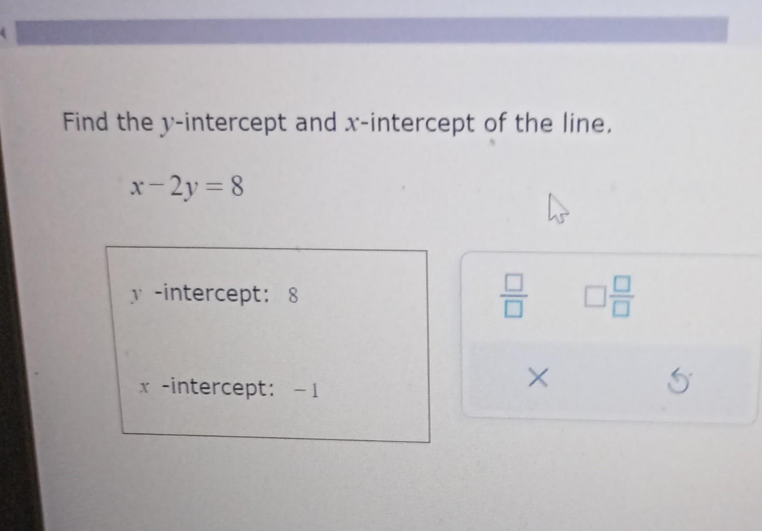 Find the y-intercept and x-intercept of the line, | Chegg.com