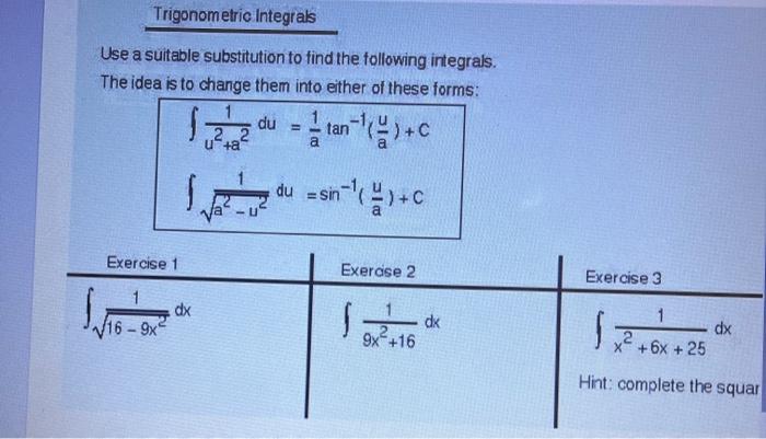 Solved Use a suitable substitution to find the following | Chegg.com