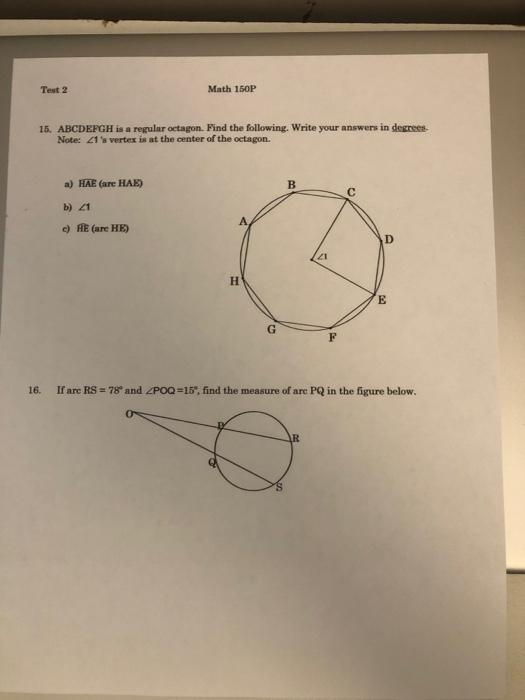 Solved Test 2 Math 150P Determine the total distance around | Chegg.com