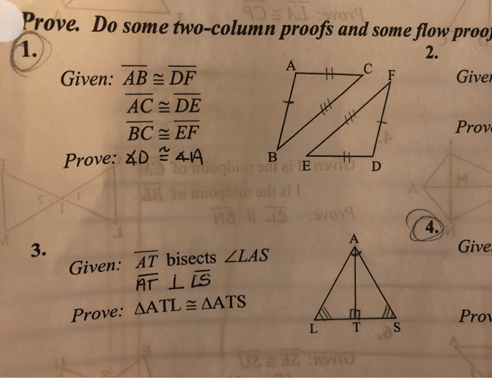 Solved Prove. Do some two-column proofs and some flow prooj | Chegg.com