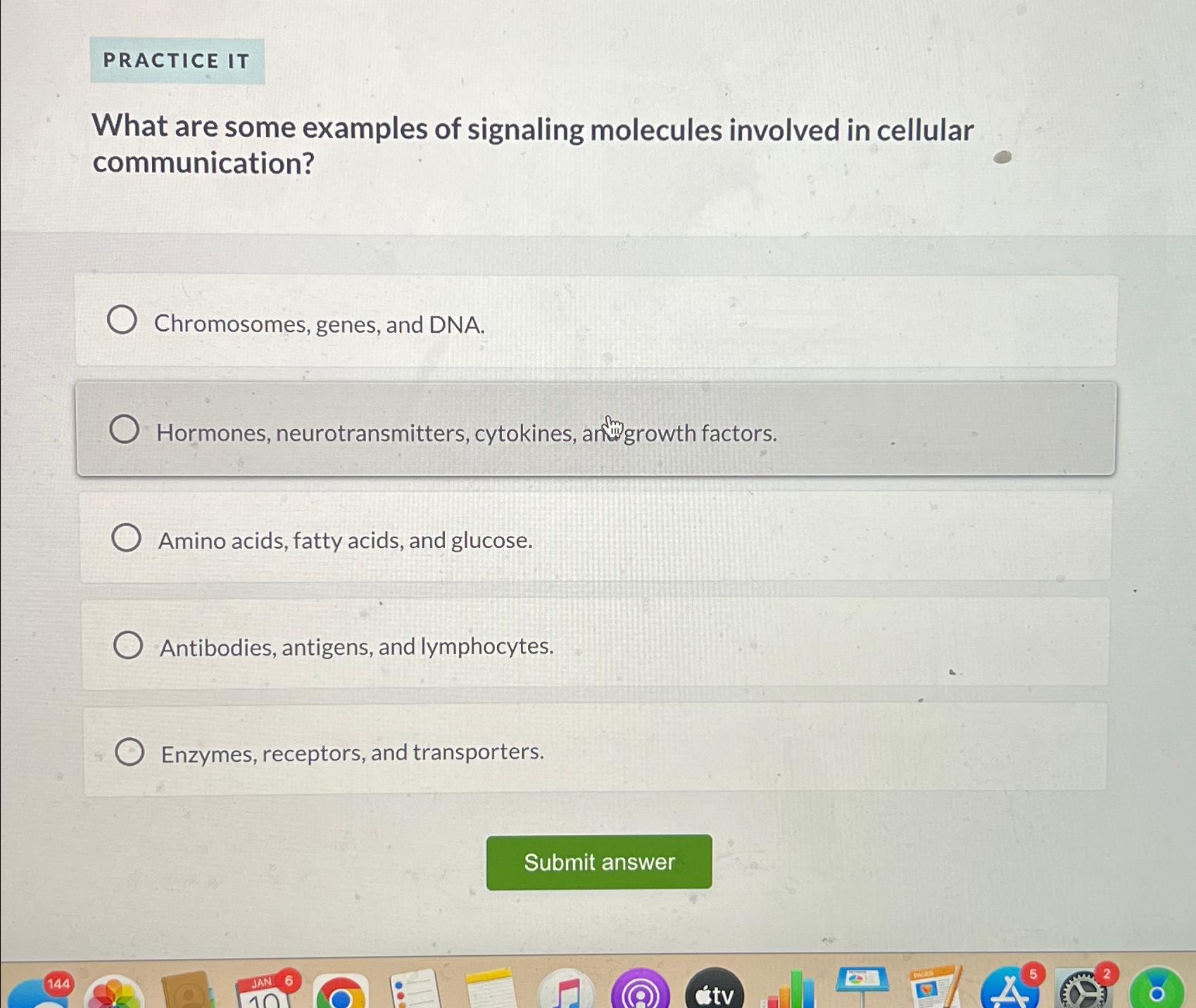 Solved What are some examples of signaling molecules | Chegg.com