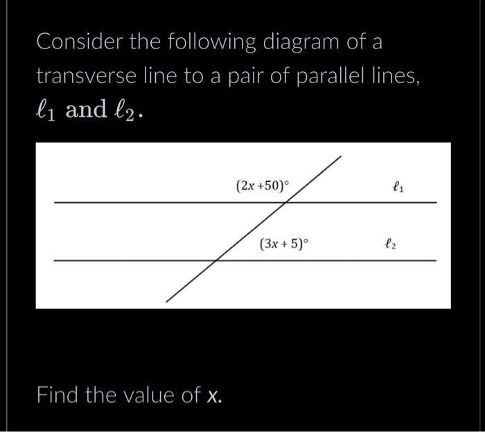 Solved Consider the following diagram of a transverse line | Chegg.com