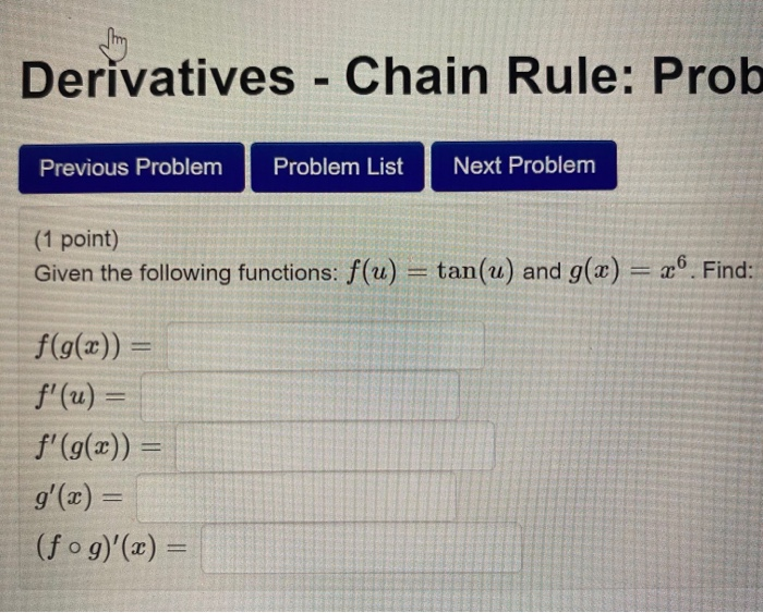 Solved Derivatives - Chain Rule: Prob Previous Problem | Chegg.com