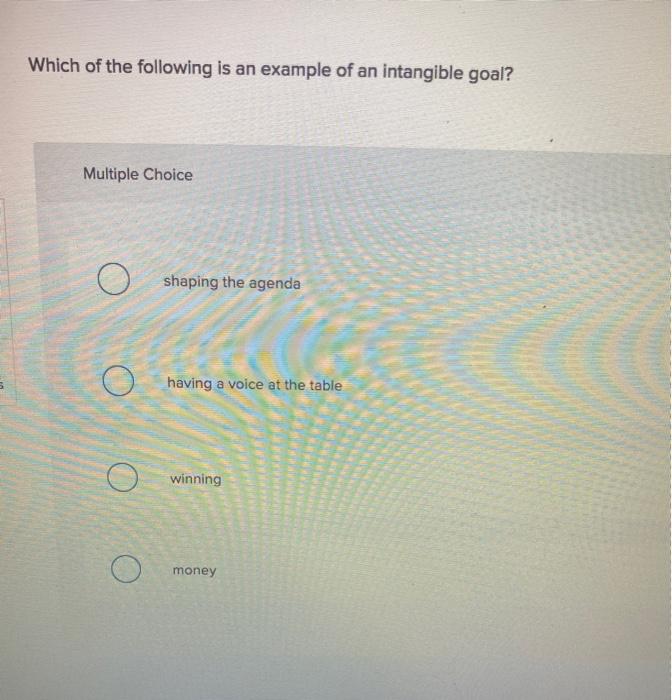 Solved Which of the following is an example of an intangible | Chegg.com